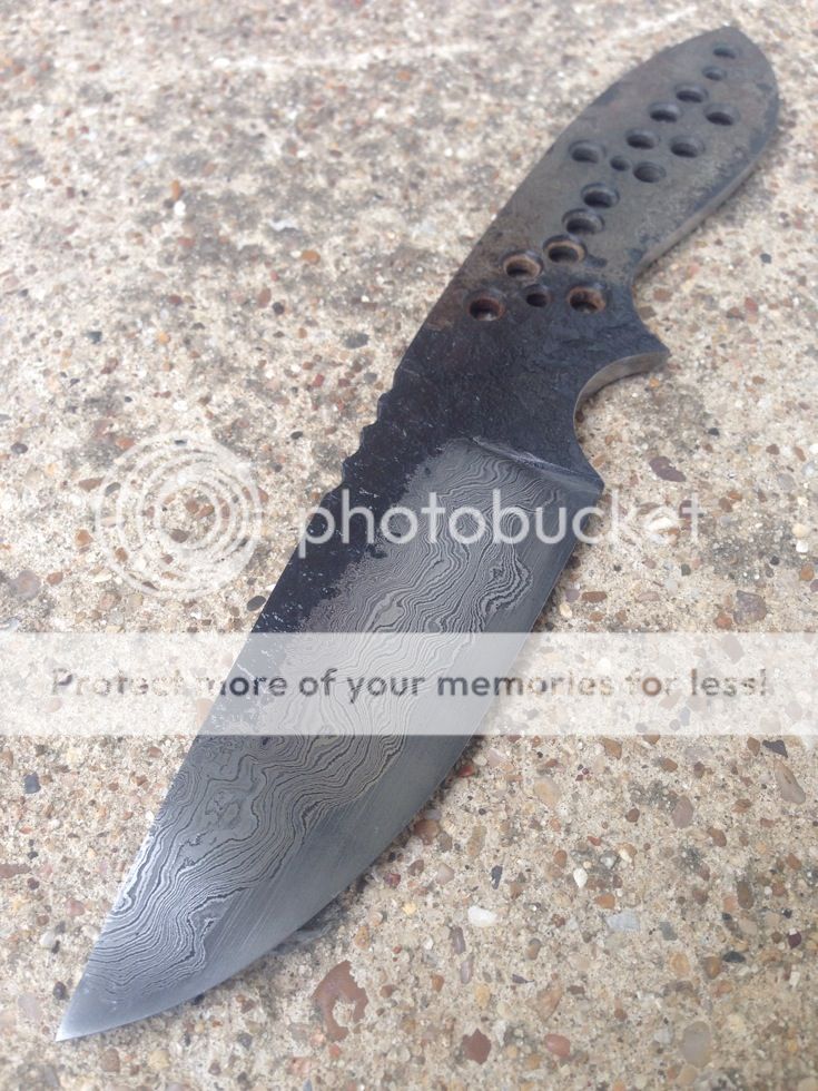 Damascus Clad Hitachi Blue Super Blade Blank Ready For Scales!!! Only 1 ...